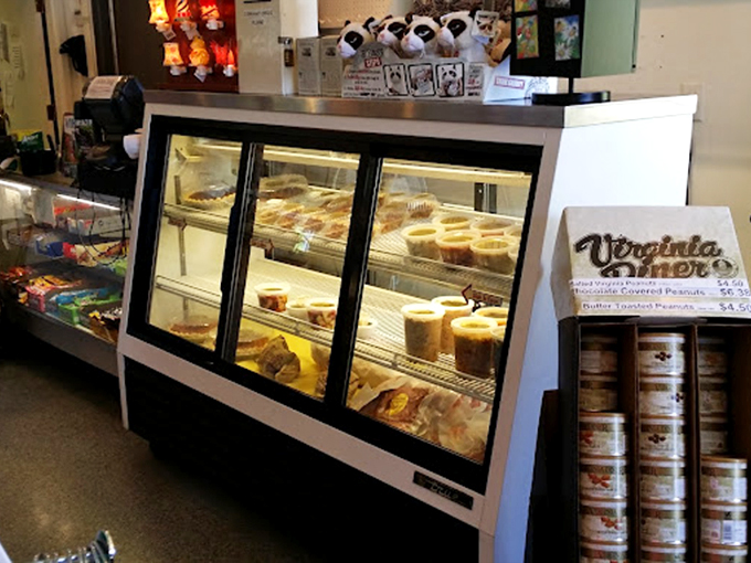 The dessert case&mdash;where willpower goes to surrender. Each pie and cake patiently waits its turn to ruin your best intentions.