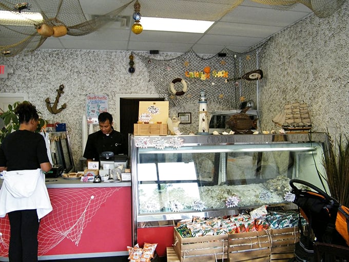 The seafood case—Atlanta's answer to a tidal pool. Fresh catches awaiting their transformation into the meal you'll be talking about tomorrow.
