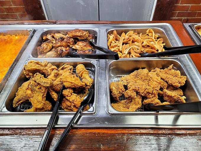 Southern comfort in its most delicious form: golden-fried chicken that would make your grandmother both proud and jealous.