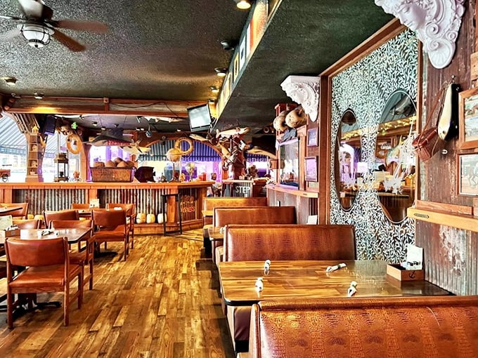 Where rustic wood meets maritime whimsy, creating the kind of place where both sailors and landlubbers feel instantly at home.