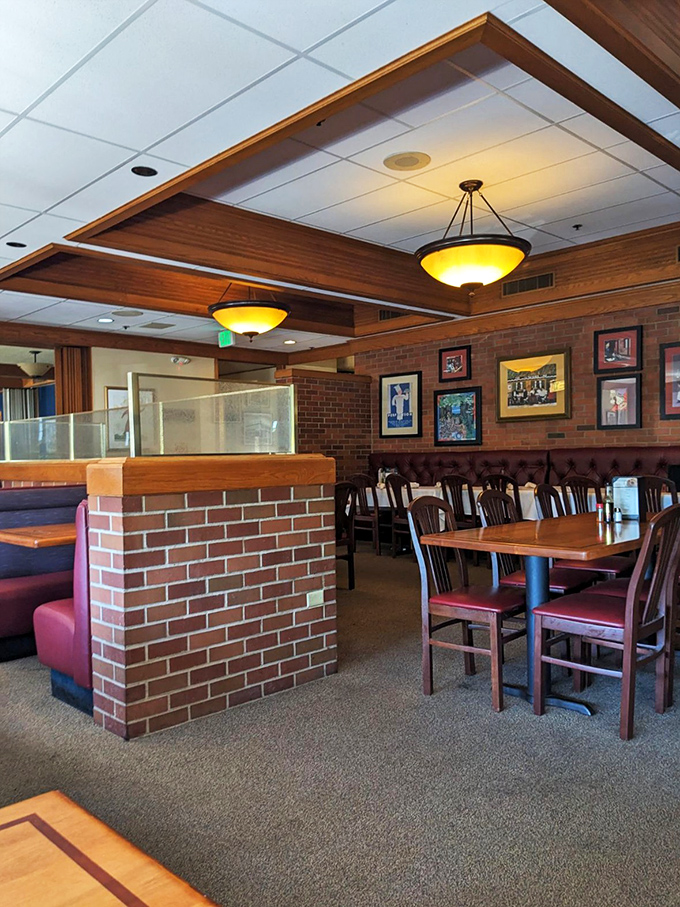 The central fireplace doesn't just warm the restaurant—it creates the perfect backdrop for the "I can't believe I ate the whole thing" photos.