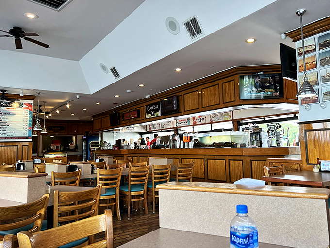 The wood-paneled interior feels like the world's most delicious ship's galley, where seafood replaces sea shanties as the main attraction.