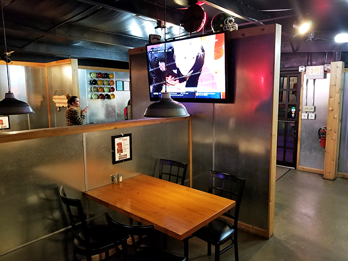 The dining area balances rustic charm with no-nonsense functionality&mdash;exactly what you want in a place that takes its meat seriously.
