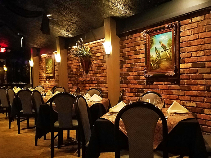 Exposed brick walls and elegant lighting create the perfect backdrop for business deals, marriage proposals, or simply Tuesday night dinner.