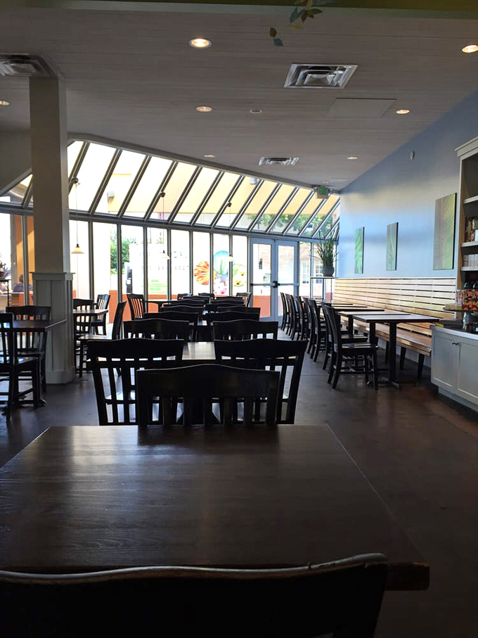 The dining room feels like the greenhouse of someone who decided plants and pancakes make perfect companions&mdash;and they were absolutely right.