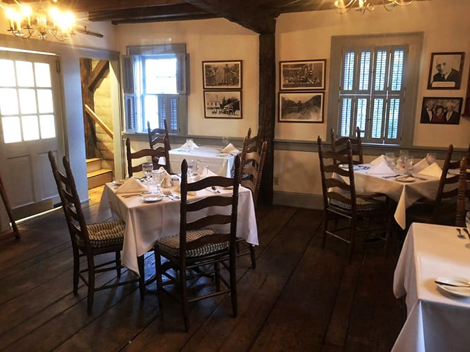 White tablecloths, ladder-back chairs, and history on the walls &ndash; dining rooms like this make you sit up straighter and appreciate your food more.