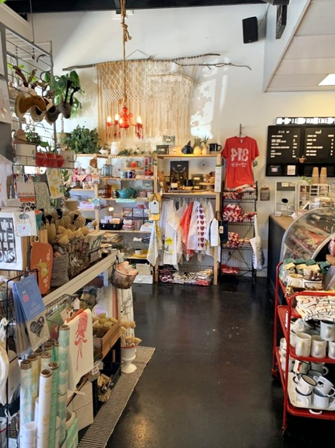The retail corner looks like it was decorated by someone who understands that pie merchandise is a legitimate fashion statement. I'd wear that shirt proudly.