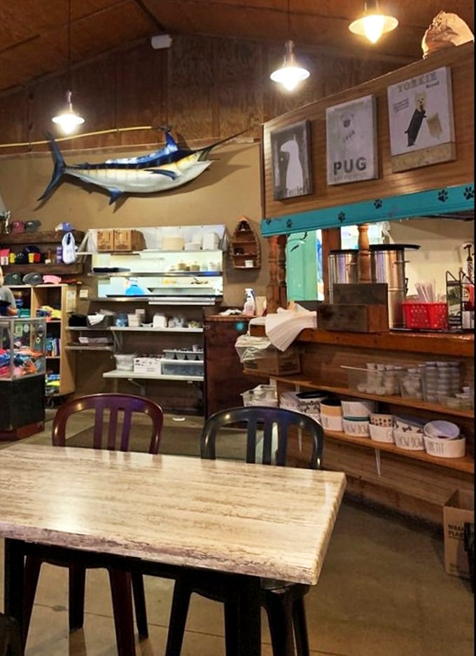 Nautical charm meets casual comfort. That marlin on the wall has witnessed countless "this is the best fish I've ever had" declarations.