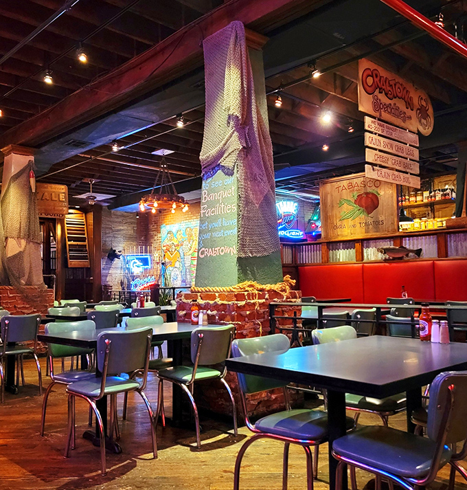 Where fishing nets meet dining comfort&mdash;the restaurant's rustic-maritime aesthetic somehow makes perfect sense 500 miles from the nearest coast.