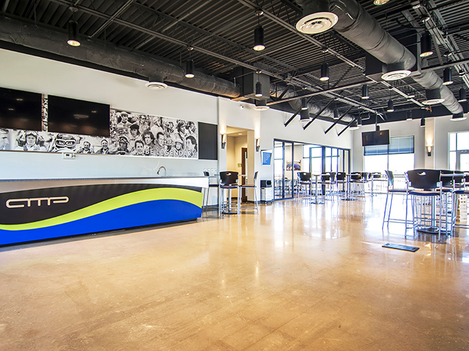 The lounge area offers a moment of calm reflection, perhaps to contemplate how you'll explain to your spouse why you need membership.