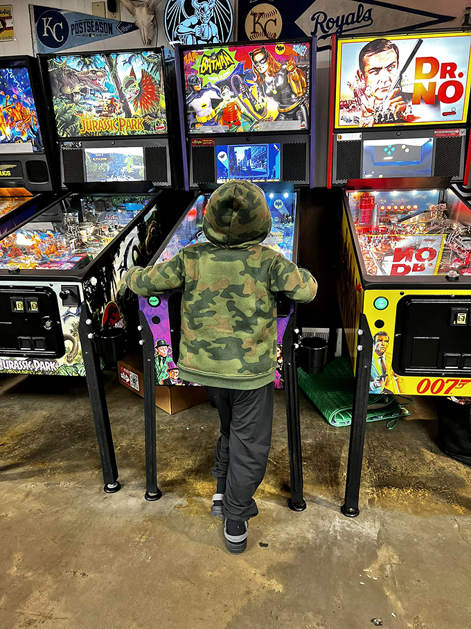 Future pinball champion in the making! Nothing beats watching a kid discover the analog joy that entertained generations before smartphones.