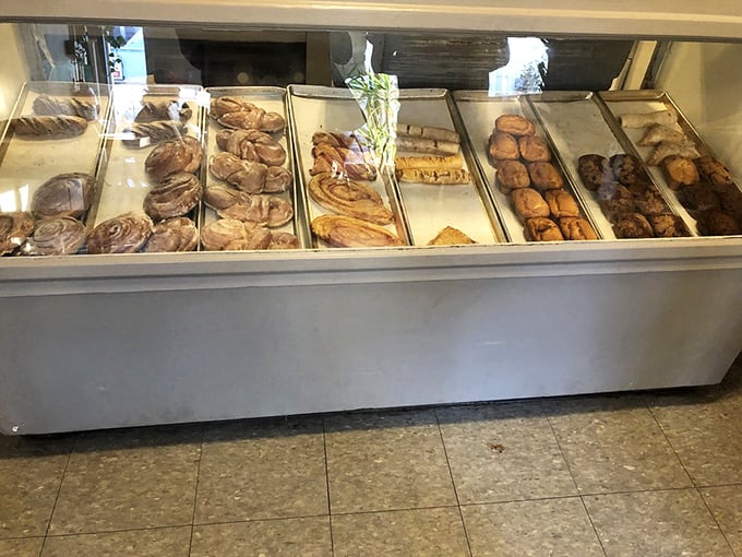 The cream-filled beauties lined up like they're posing for a delicious yearbook photo. These aren't just donuts&mdash;they're reason enough to set your alarm.