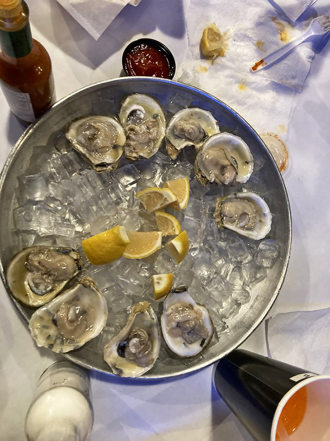 Fresh oysters on ice&mdash;nature's perfect appetizer. These briny beauties need nothing more than a squeeze of lemon and a moment of appreciation.