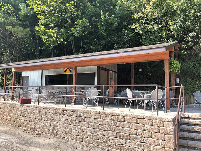 Al fresco dining where the air tastes as good as the food. The patio offers a different perspective on this remarkable natural-meets-manmade space.