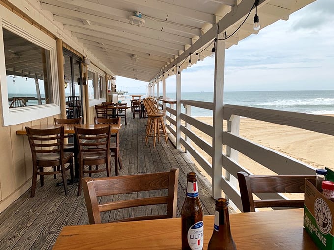 Dining on the weathered deck with the Atlantic as your dinner companion&mdash;the kind of million-dollar view that makes everything taste better.