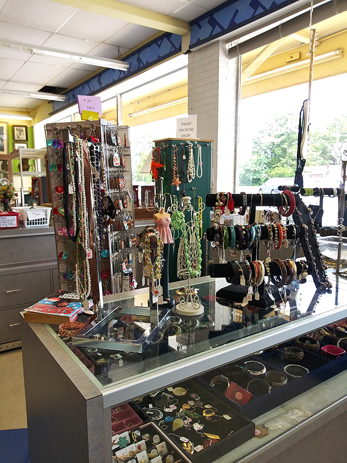 The jewelry counter gleams with possibilities. One person's forgotten accessory becomes another's conversation-starting treasure.