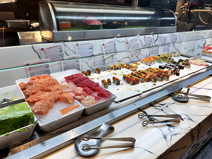 The sashimi counter offers ocean treasures so fresh, you'll swear you can hear seagulls in suburban Kansas.