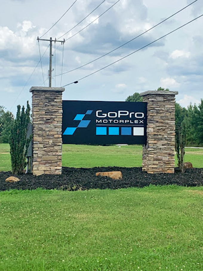 The entrance sign stands like a racing shrine, promising speed and delivering memories that last far longer than the lap times.