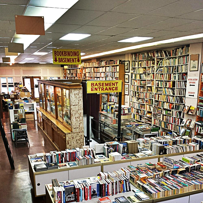 The basement entrance beckons with promises of even more literary treasures below&mdash;like finding a secret level in your favorite video game.