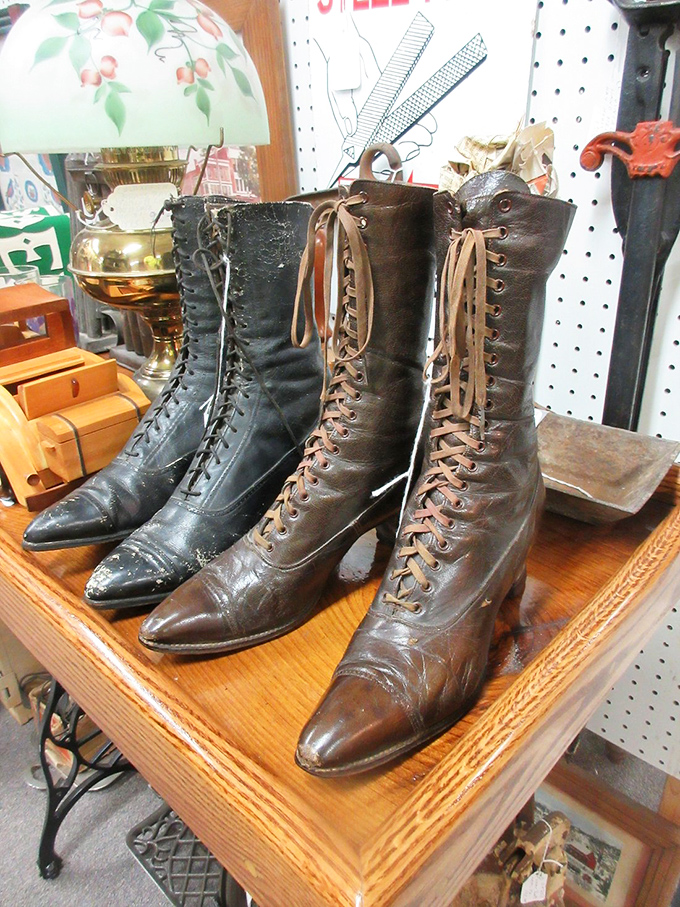 These Victorian-era lace-up boots weren't made for walking&mdash;they were made for making statements. Each scuff tells a century-old story.