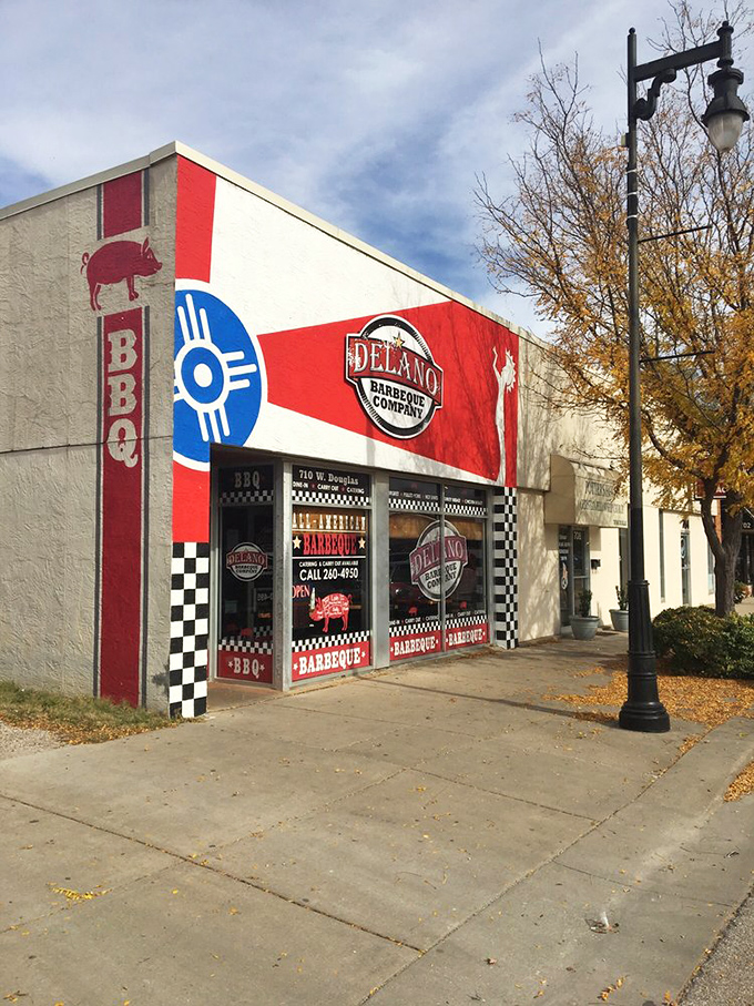 Delano BBQ Company: "Red, white, and blue paint job with a pig silhouette. It's patriotic, it's proud, it's possibly the most American meal ever."