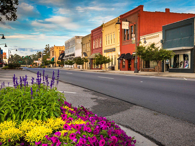 Guntersville's main street: where shopping local isn't trendy, it's tradition. Those awnings have stories to tell.