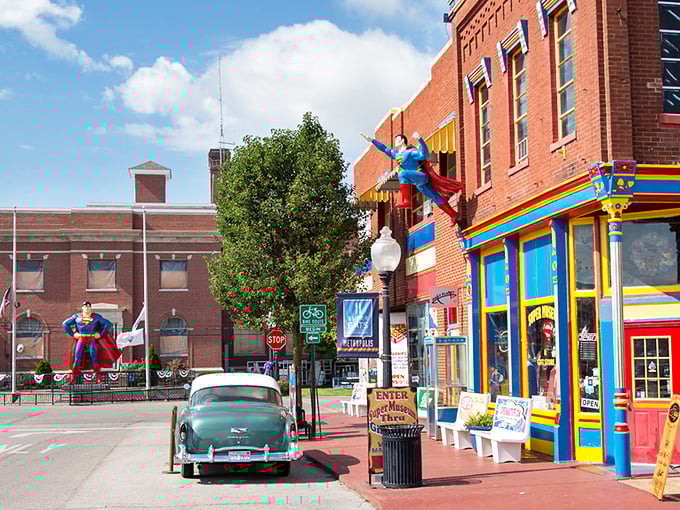 Superman watches over Metropolis with the kind of confident pose we all attempt in bathroom mirrors.
