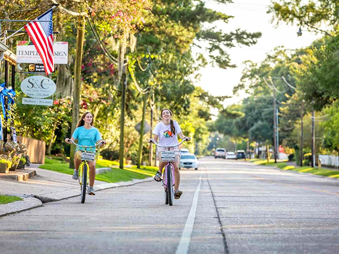 St. Francisville's tree-lined streets create natural cathedrals where sunlight plays through leaves like nature's own stained glass.