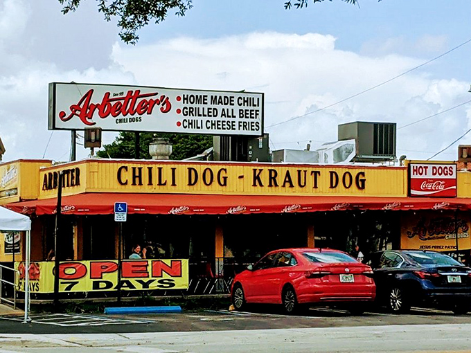The "Open 7 Days" sign at Arbetter's might be the most beautiful phrase in the English language when you're craving their legendary kraut dogs.