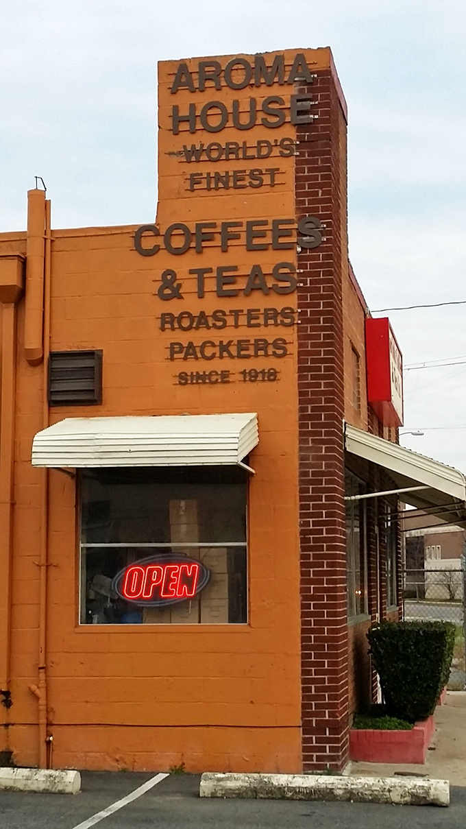 Aroma House's vintage orange exterior has been announcing "World's Finest Coffees & Teas" since before most baristas were born.