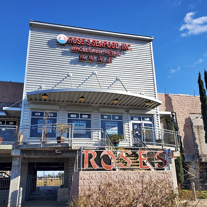 Those flowers by the entrance are the only hint that inside this metal building, seafood dreams bloom into delicious reality.