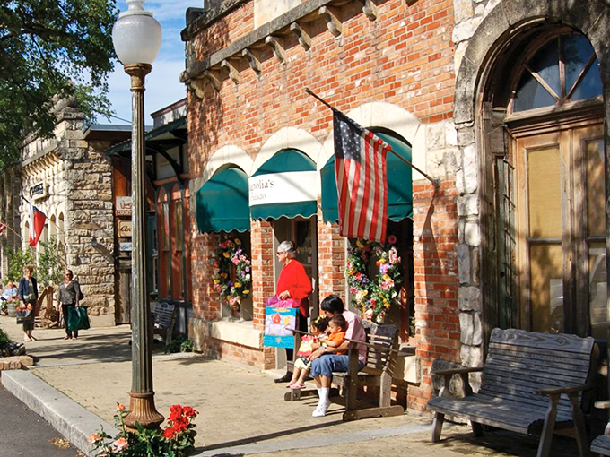 Walking down Salado's Main Street feels like strolling through a living museum where the exhibits sell handcrafted treasures.