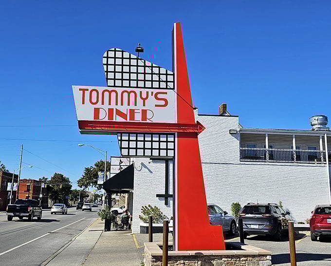 That retro sign isn't just decoration &ndash; Tommy's delivers mid-century magic with every milkshake and burger basket.