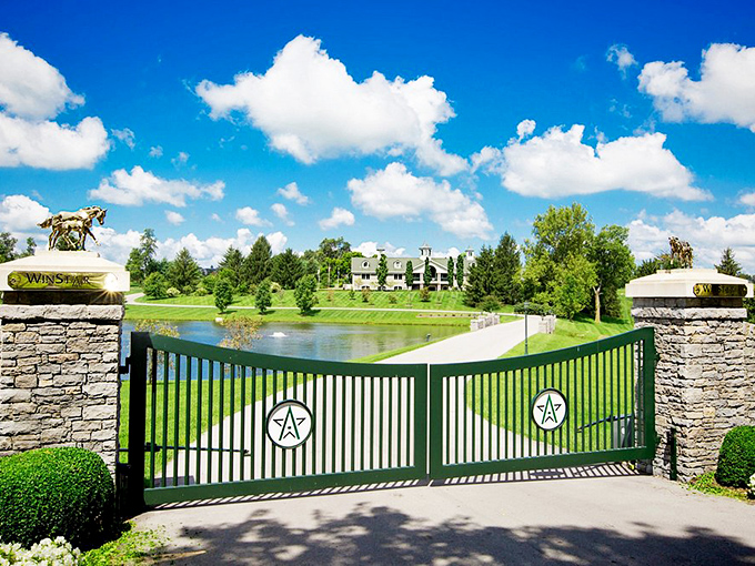 The rolling Kentucky countryside unfolds like nature's own version of a perfectly landscaped golf course.