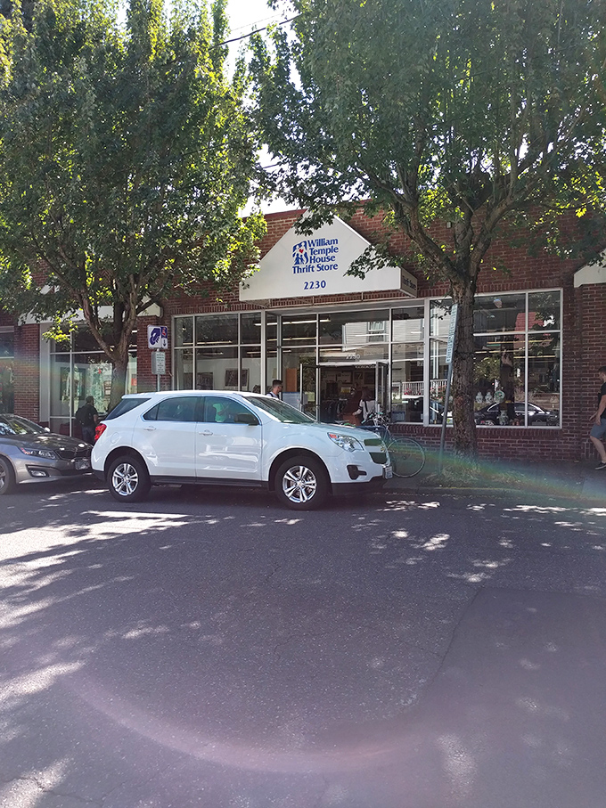 Nestled among leafy trees, this unassuming storefront hides a secondhand paradise that feels more boutique than bargain bin.