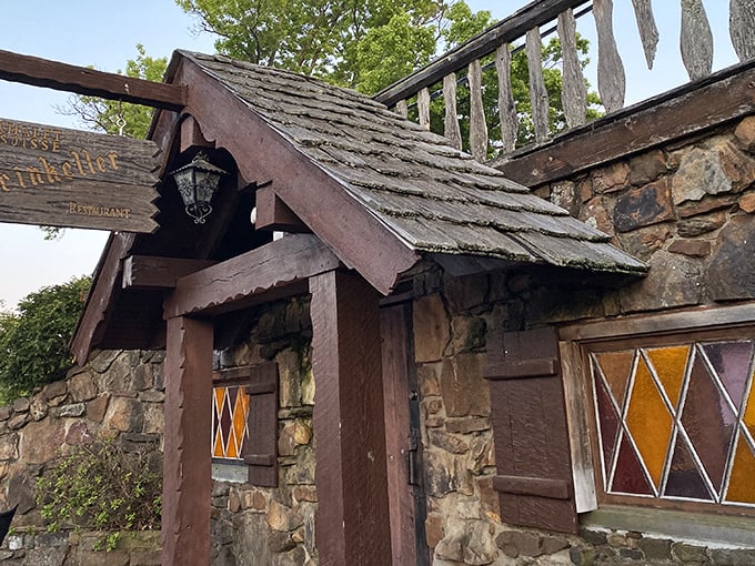 The Swiss chalet of your dreams isn't in the Alps&mdash;it's hiding in Arkansas! This stone-and-timber entrance promises Old World magic behind that wooden door.