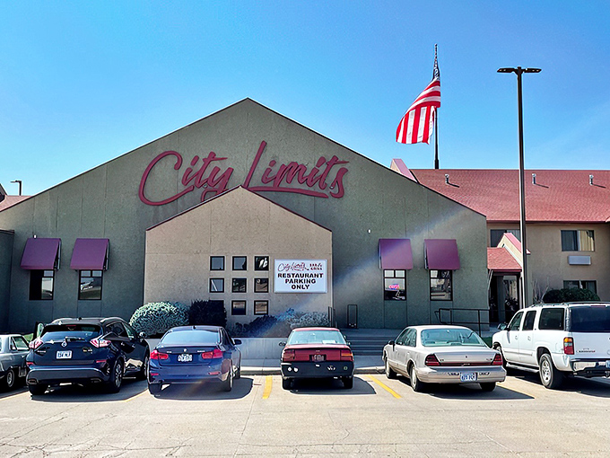 The unassuming exterior of City Limits hides culinary treasures within, like finding a diamond in Kansas's agricultural crown. No flashy gimmicks needed when the steaks speak for themselves.