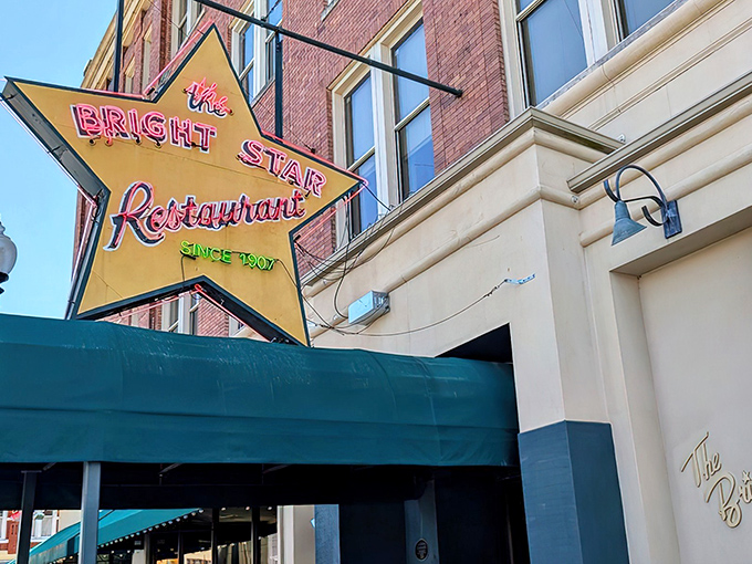 The iconic star-shaped neon sign glows like a beacon for hungry travelers. This isn't just a restaurant&mdash;it's a Bessemer landmark that's been calling folks home since 1907.