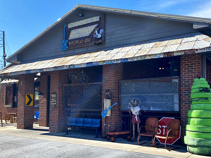 The green neon glow of Champy's beckons hungry travelers like a lighthouse for the soul. Southern comfort food awaits inside this unassuming treasure.