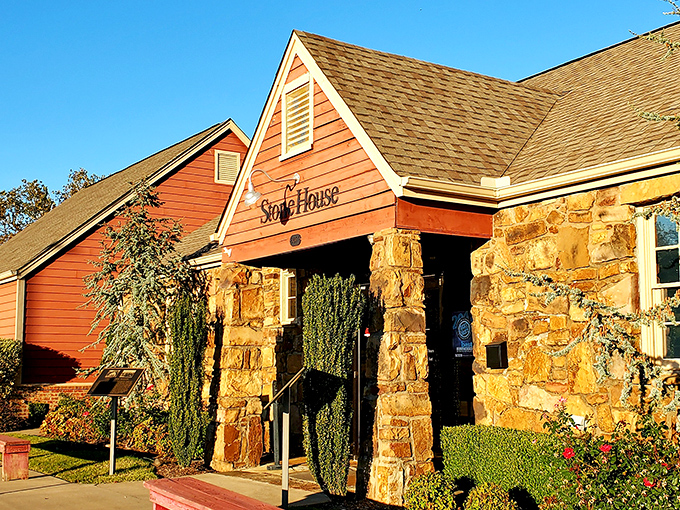 The stone facade and rustic red exterior of StoneHouse welcomes you like an old friend who happens to have impeccable taste in architecture.