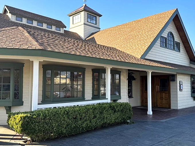 The farmhouse-meets-church architecture of Hodel's exterior promises salvation from hunger with its welcoming porch and distinctive cupola. Comfort food cathedral awaits!