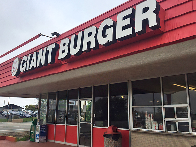 The iconic red-roofed Original Giant Burger stands like a beacon of burger hope on the San Leandro landscape. Simple, straightforward, and promising exactly what you need.