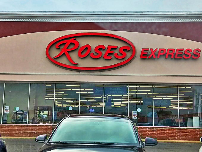 The iconic red oval sign beckons like a lighthouse for bargain hunters. Roses Express in Smyrna promises treasure without the typical treasure map price.