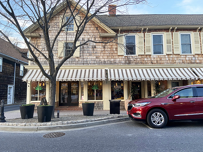 Agave's charming exterior blends seamlessly into Lewes' historic streetscape, those striped awnings practically whispering "come in, the tacos are waiting."