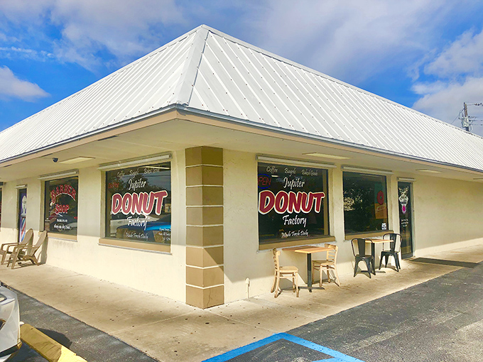 The unassuming exterior of Jupiter Donuts belies the sugary treasures within. Like finding a pirate's chest in a suburban strip mall.