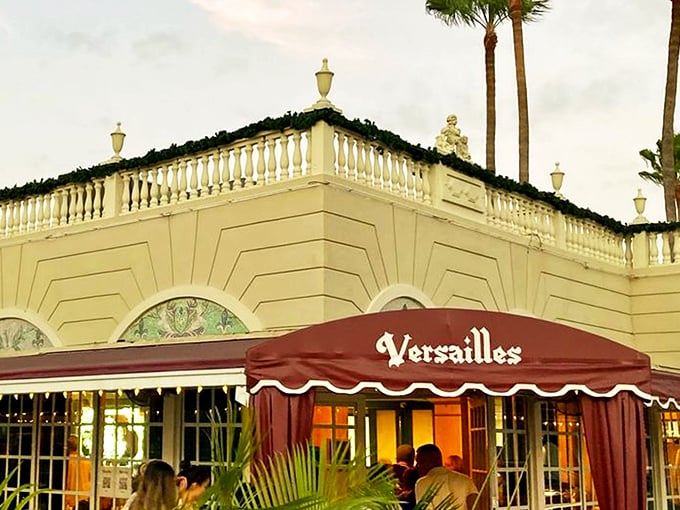 The palace of Cuban cuisine stands regally on Calle Ocho, its yellow fa&ccedil;ade and burgundy awning beckoning hungry pilgrims like a delicious mirage.