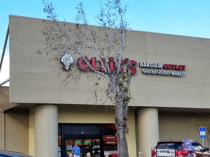 The unassuming exterior of Ollie's Bargain Outlet in Kissimmee &ndash; where retail therapy meets actual therapy for your wallet.