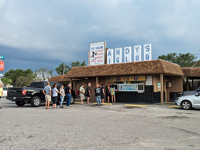 The unassuming exterior of Andy's Igloo stands like a time capsule in Winter Haven, promising comfort food treasures that no fancy façade could improve upon.
