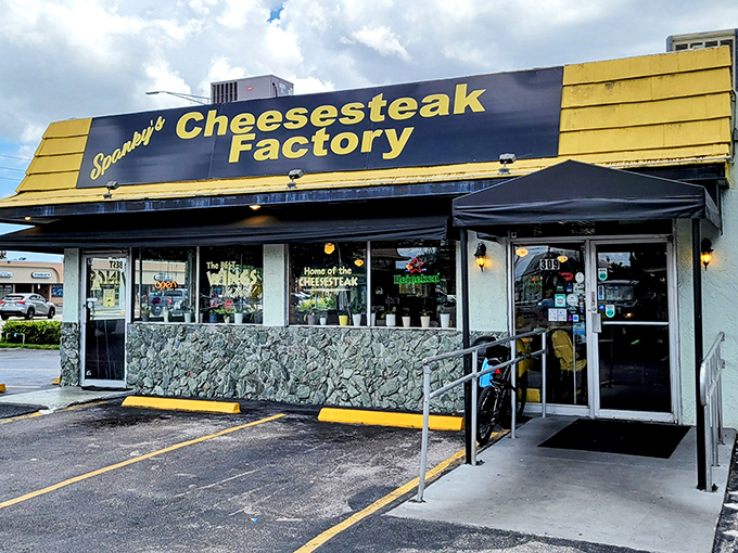 The bright yellow crown of Spanky's stands out like a beacon of hope for the hungry. This unassuming strip mall gem has been fulfilling cheesesteak dreams for years.