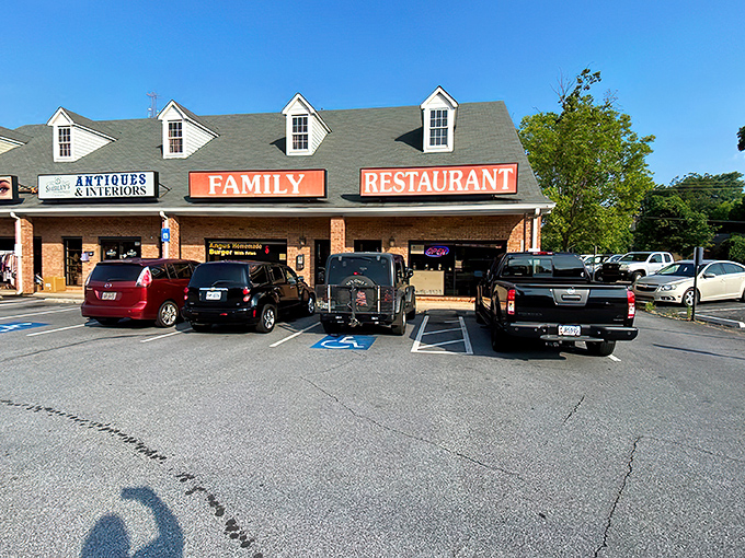 The culinary equivalent of a warm hug awaits behind those bold orange signs. Family Restaurant's unassuming exterior in Duluth promises zero pretension and maximum comfort.